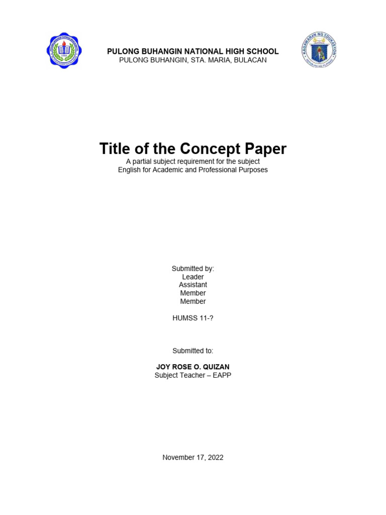 Concept Paper Template | Download Free PDF | Methodology | Science