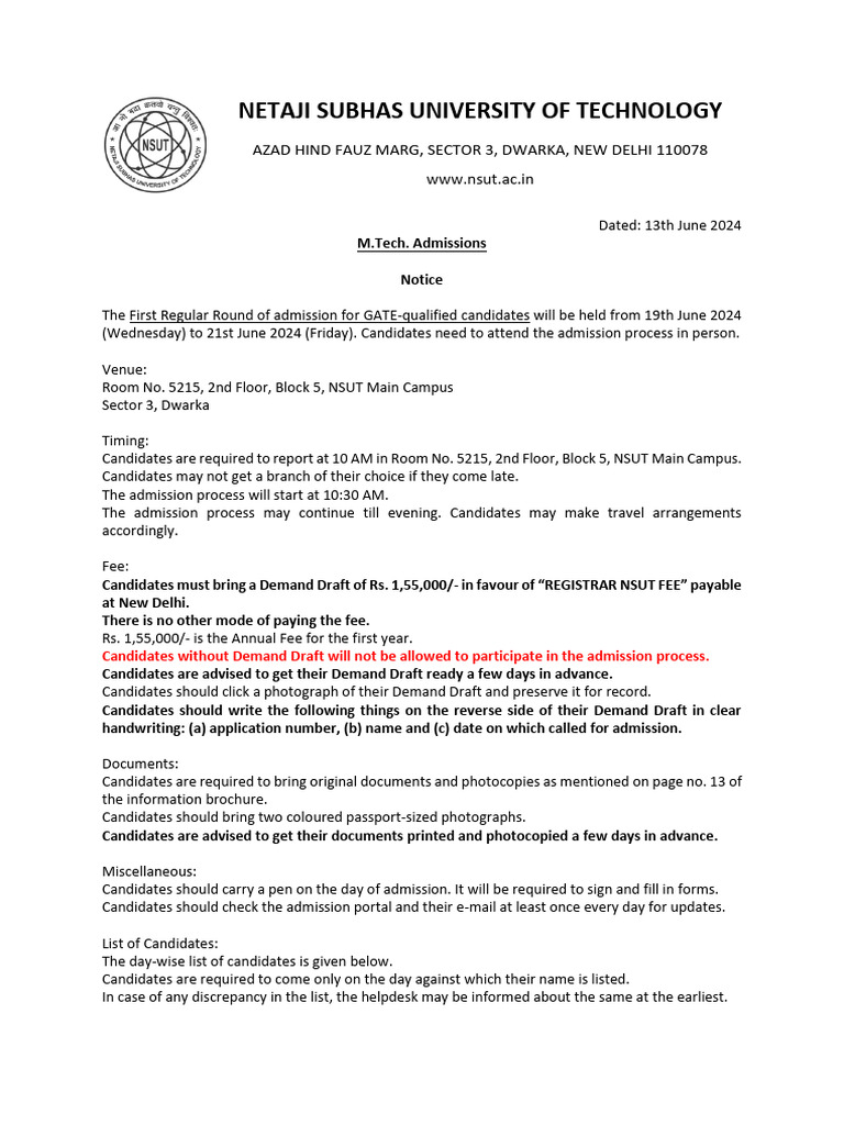 NSUT Gate Students | PDF