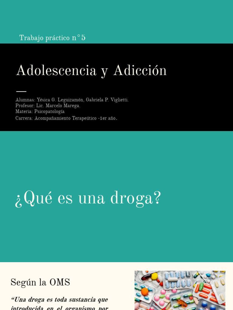 TP - Adolescencia y Adicción | PDF | Drogas | Medicina CLINICA