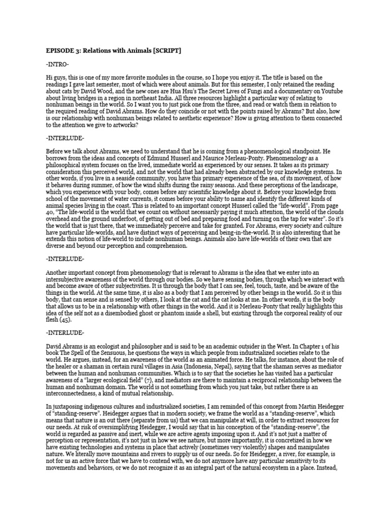 Script Ep3 | PDF | Phenomenology (Philosophy)