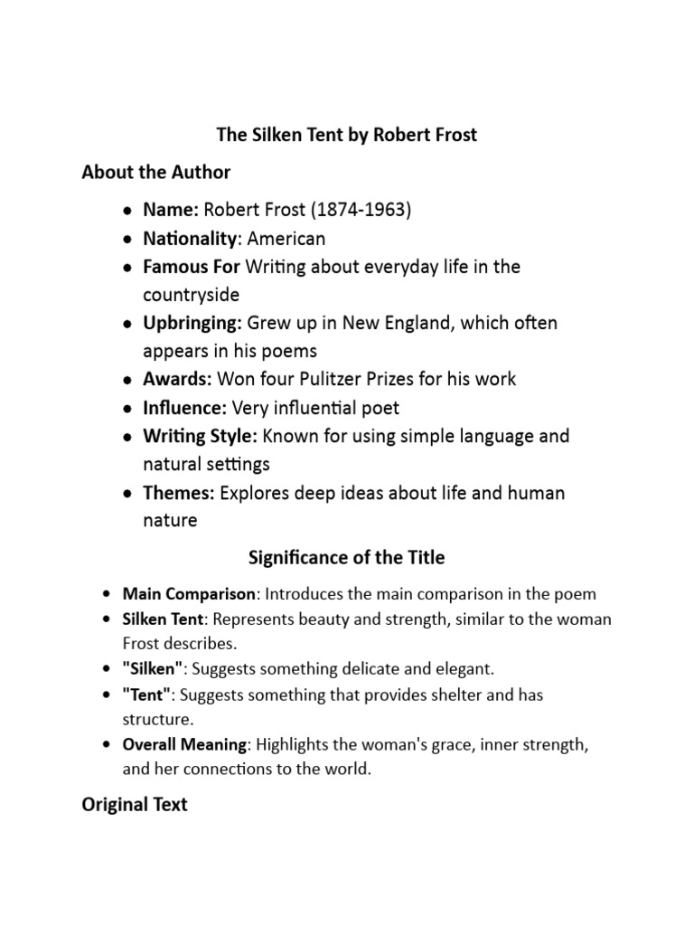 The Silken Tent | PDF | Tent