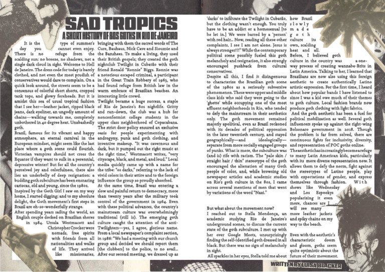Sad Tropics A Short History of 80s Goth in Rio de Janeiro - Entrevista ...