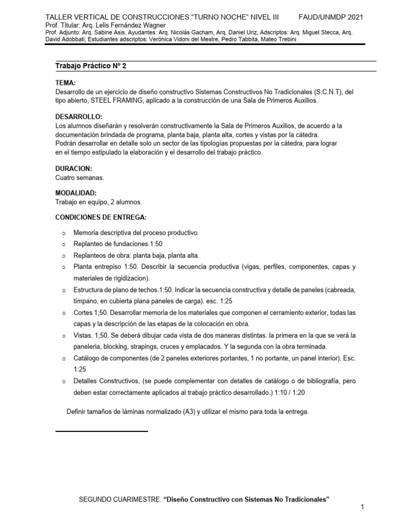 Guia TP2 TP3 Construcción Industrializada 2021 | PDF | Ingeniería