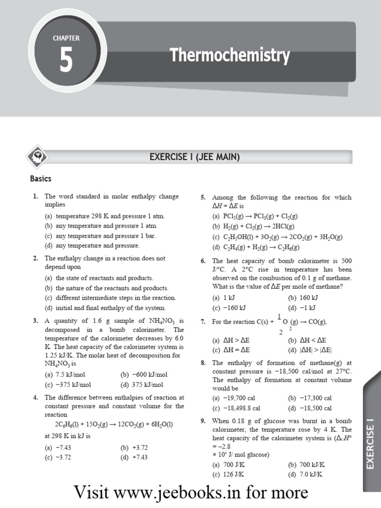 Thermochemisy Worksheet | PDF | Calorie | Heat Capacity