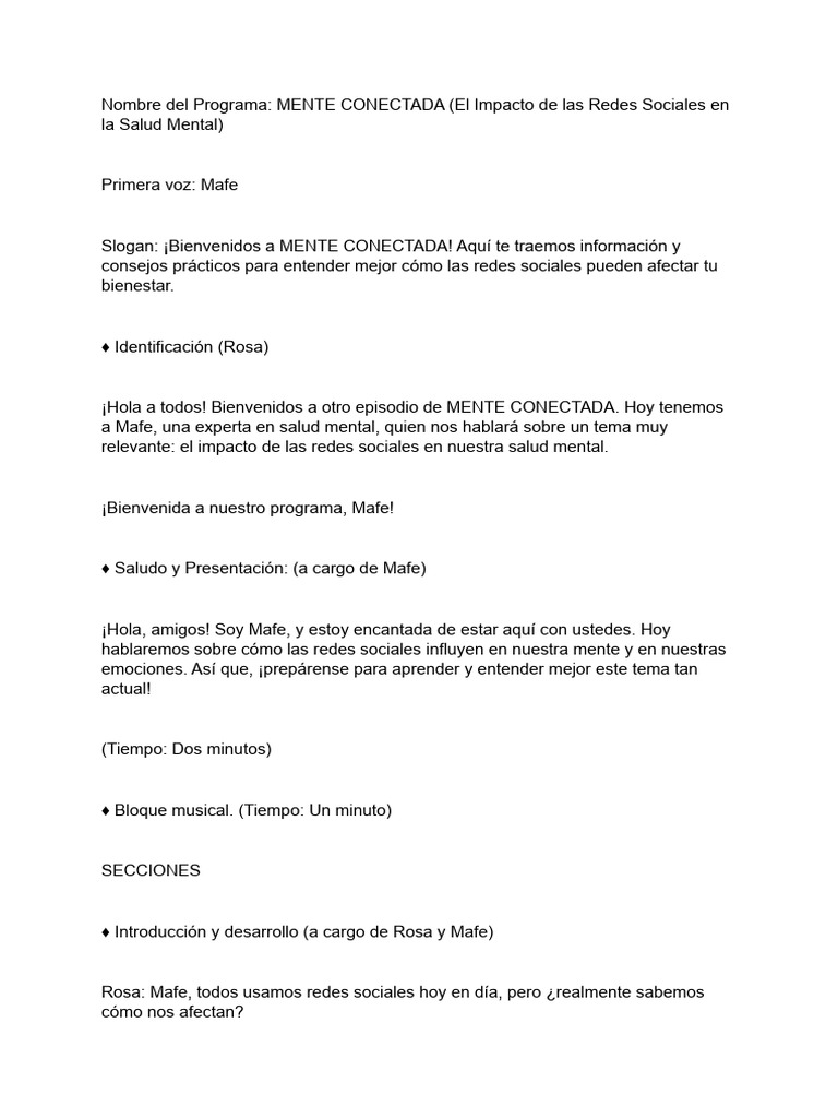 Programa Mafe | PDF | Mente | Salud mental