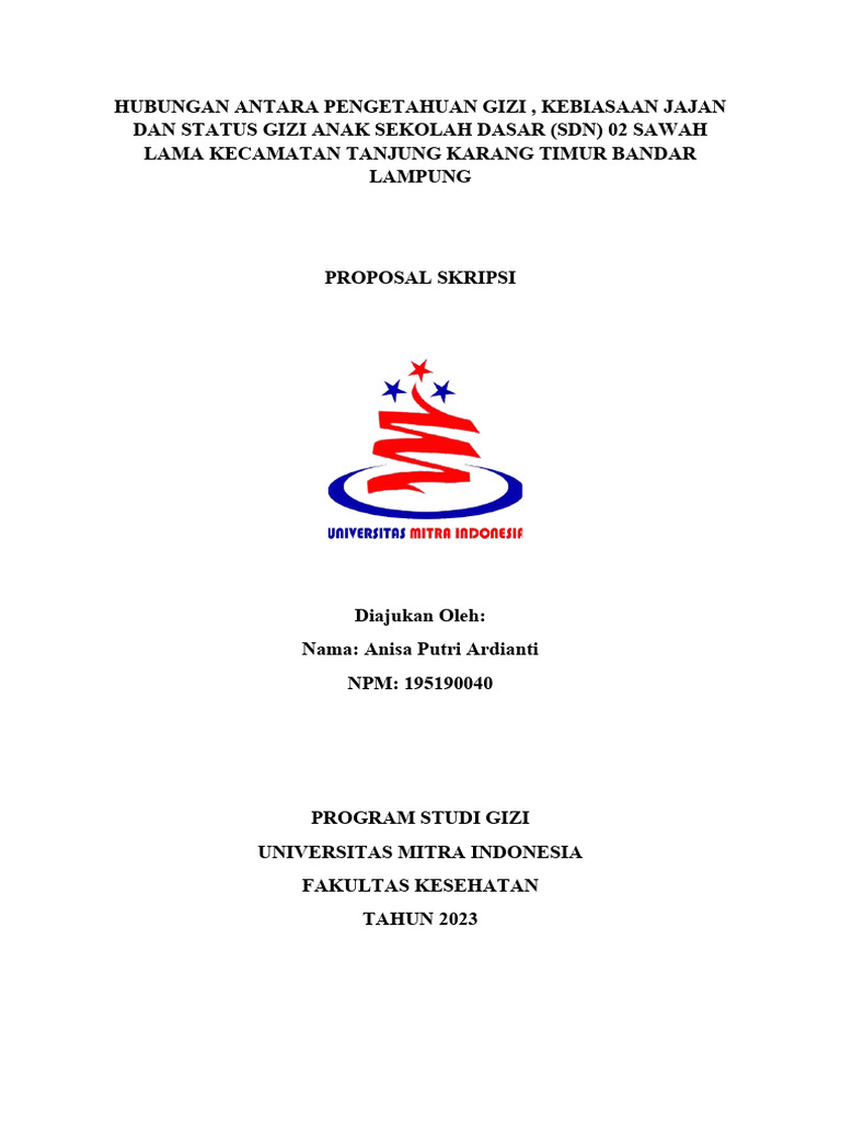 Cover Fix Proposal | PDF | Ilmu Sosial | Pengembangan Diri