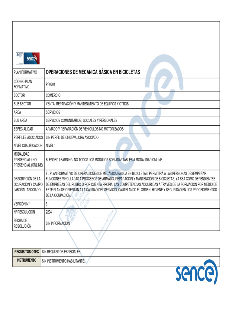Operaciones de Mec Nica B Sica en Bicicletas 17062024 | PDF | Factores humanos y ergonomía