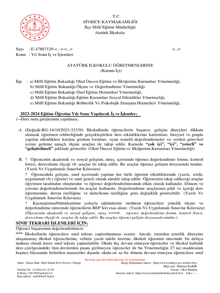 01 2023-2024 Sene Sonu A Ve Alemleri Lkokul | PDF