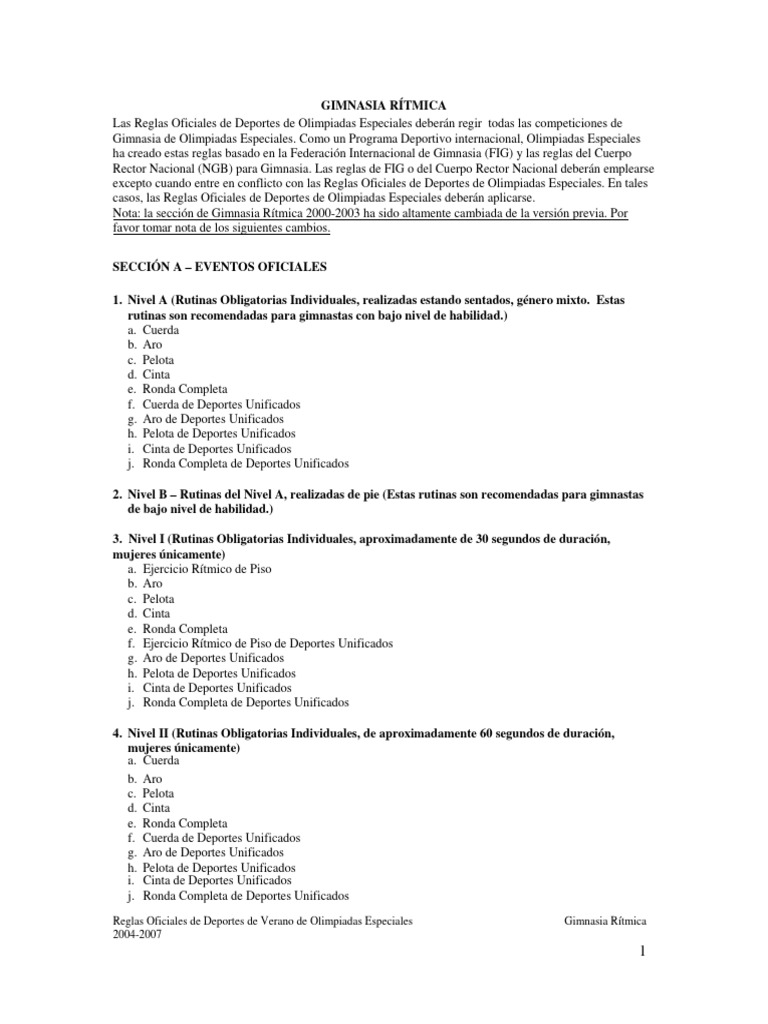 Rhythmic Gymnastics Rules | PDF | Gimnasia | Cuerda