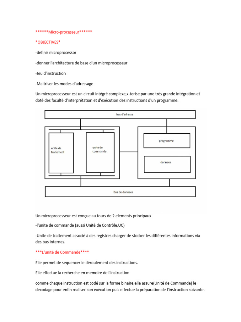 Comprendre le Micro-processeur et son Architecture | PDF | Ordinateurs
