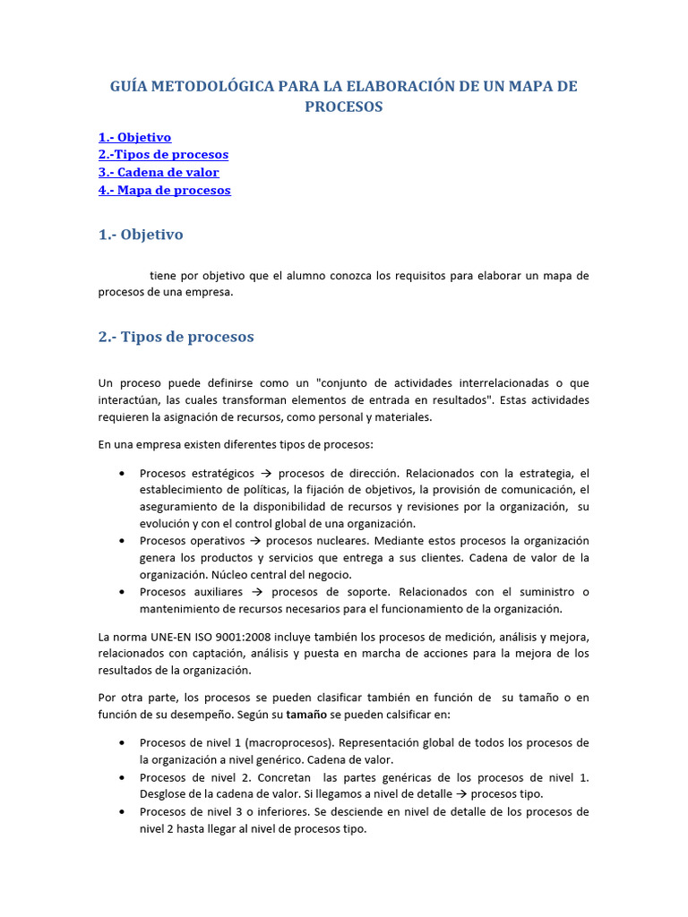 Mapeo de Procesos | PDF | Cadena de valor | Business