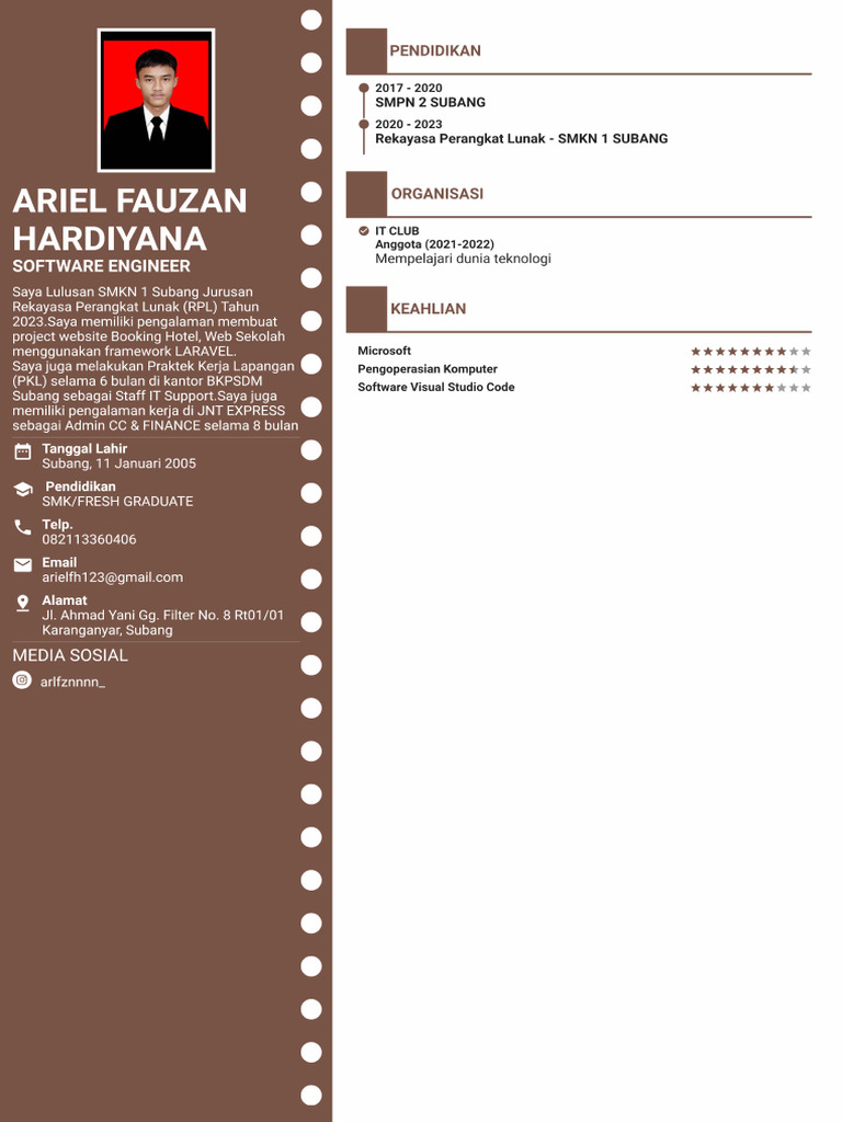 CV - Ariel Fauzan Hardiyana | PDF