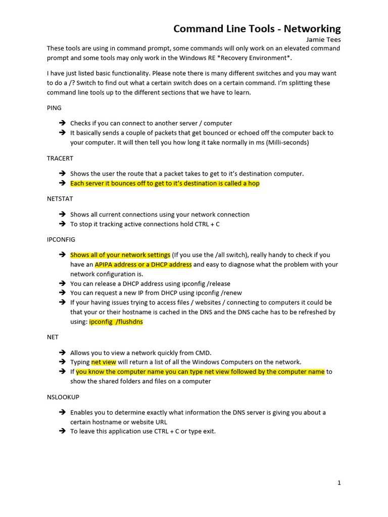 Network CMD Tools | Download Free PDF | Computer Networking | Computing