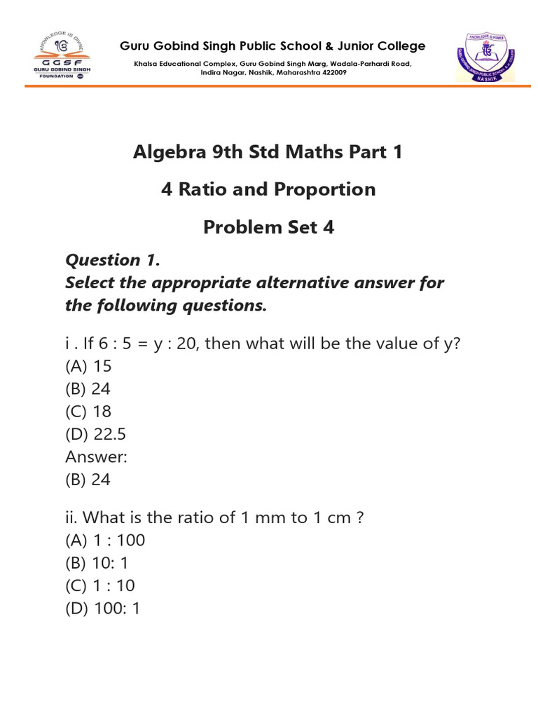 9th Problem set 4 | Download Free PDF | Length | Rectangle