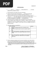 Aadhaar Self Declaration Form | PDF
