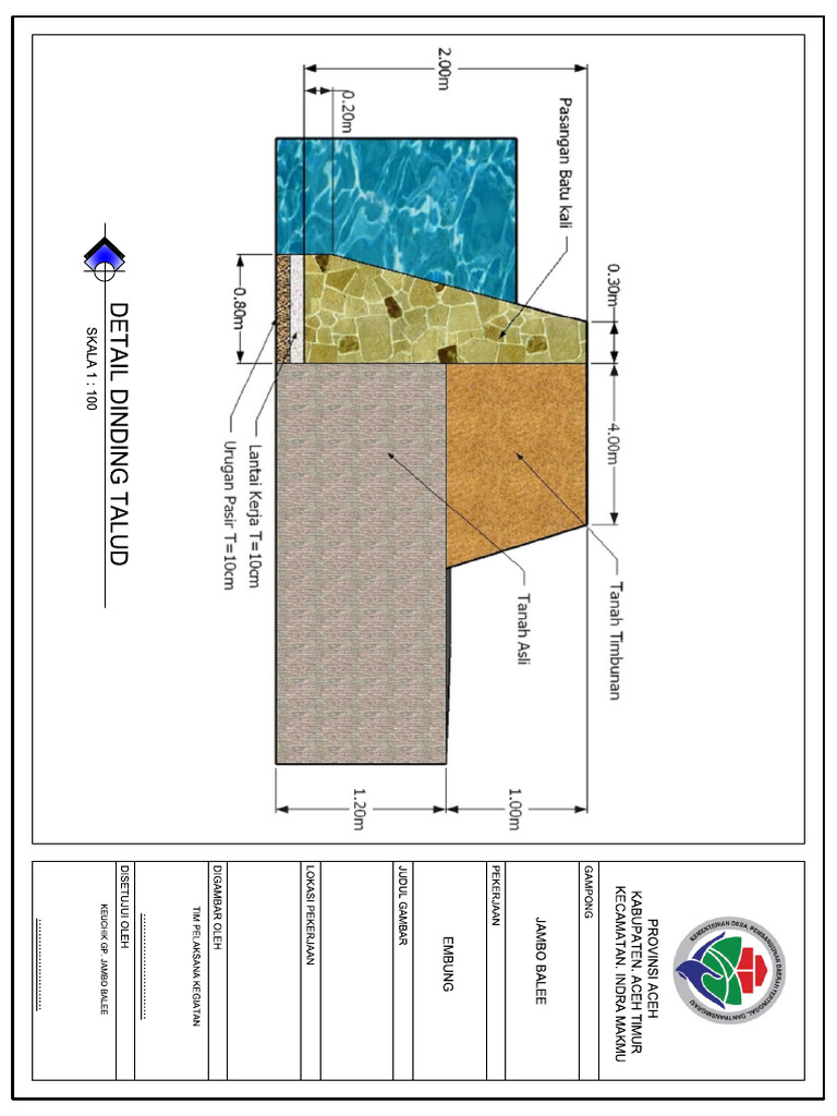 Detail Dinding Talud - Xps | PDF