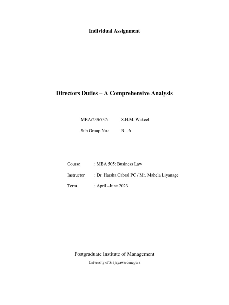 MBA505 23 6737 Individual Assignment | PDF | Bankruptcy | Liquidation