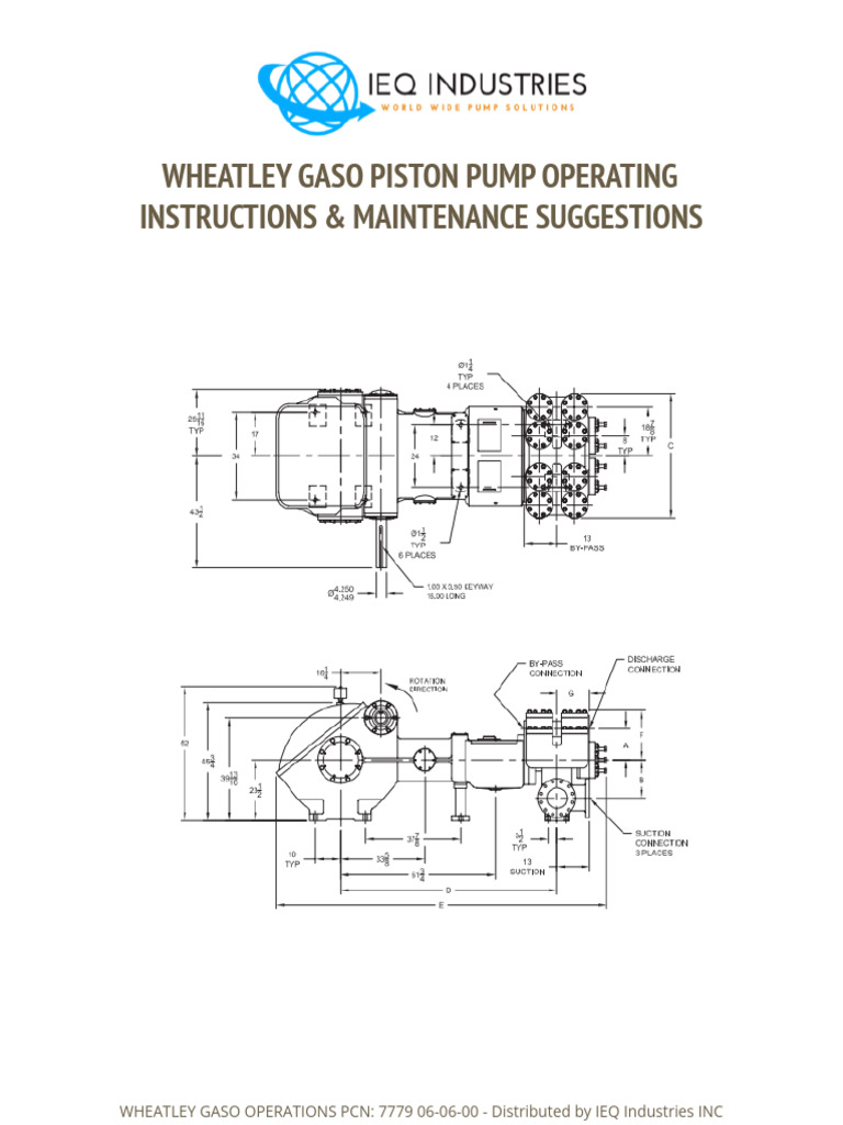 Wheatley GASO Piston Pump Operating Instructions | PDF | Pump | Bearing ...
