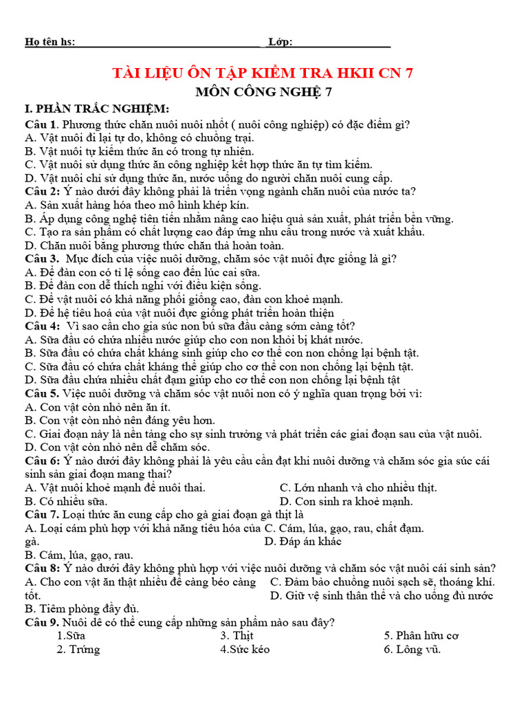 TÀI LIỆU ÔN TẬP - KTCKII - CN7 | PDF