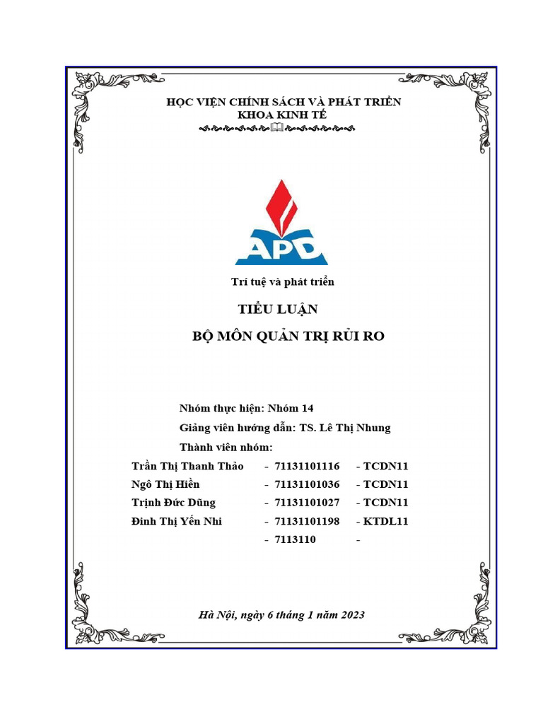 Bài tập lớn QTRR | PDF