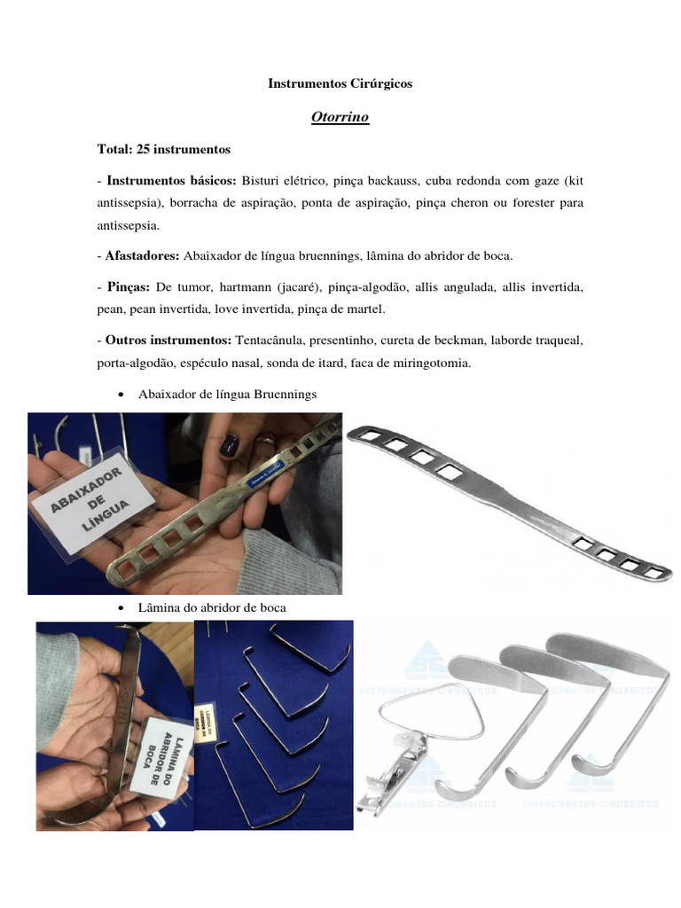 Instrumentos de Otorrino | PDF