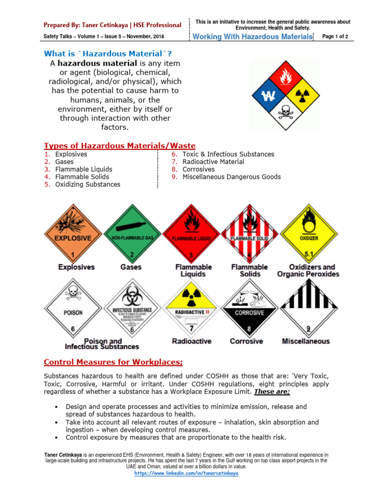 Hazardous Material | Download Free PDF | Toxicity | Occupational Safety ...