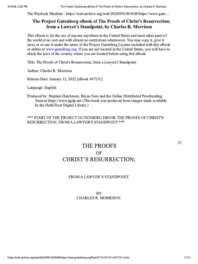 Resurrection, by Charles R. Morrison | PDF