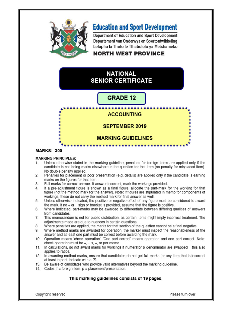 NW Accounting Memo September 2019 | PDF | Financial Statement | Equity ...