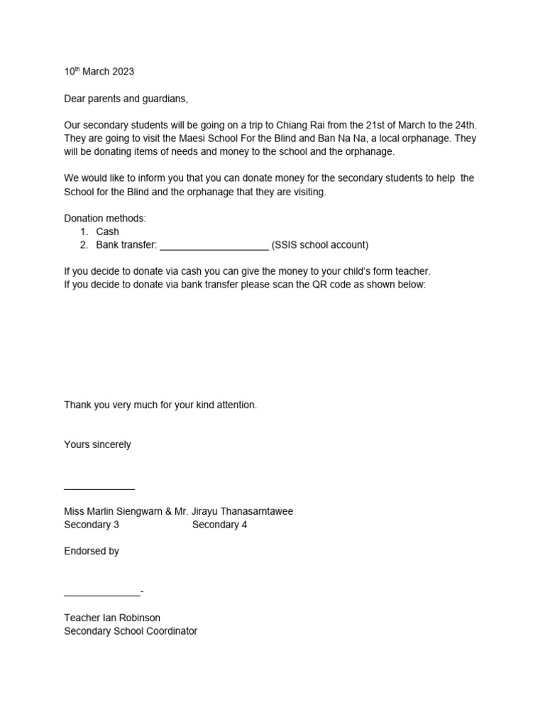 Donation Letter | PDF