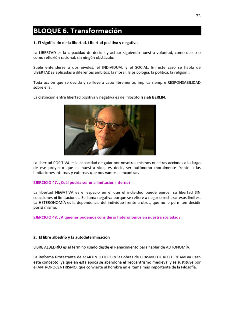 Unidad 6 ¿Somos Libres? | PDF | Libertad | Creatividad