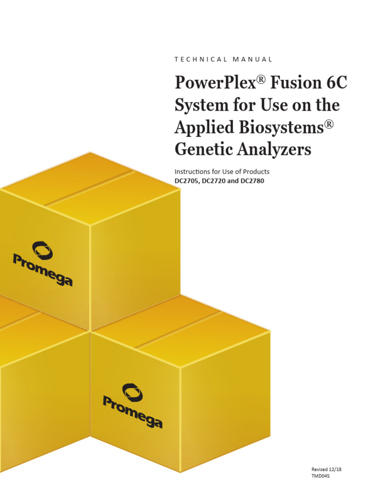 Powerplex Fusion 6C System Protocol | PDF | Polymerase Chain Reaction ...