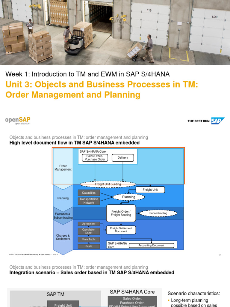 openSAP s4h36 Week 1 Unit 3 TMOaP Presentation | PDF | Transport | Cargo