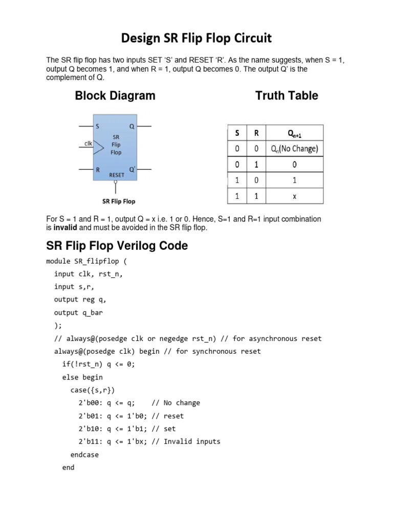 CA Lab5_RS and JK Flip Flop | PDF | Electronic Design | Integrated Circuit