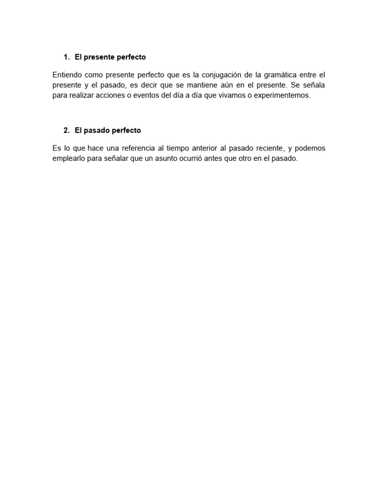 El Presente Perfecto | PDF | Artes del Lenguaje y Comunicación