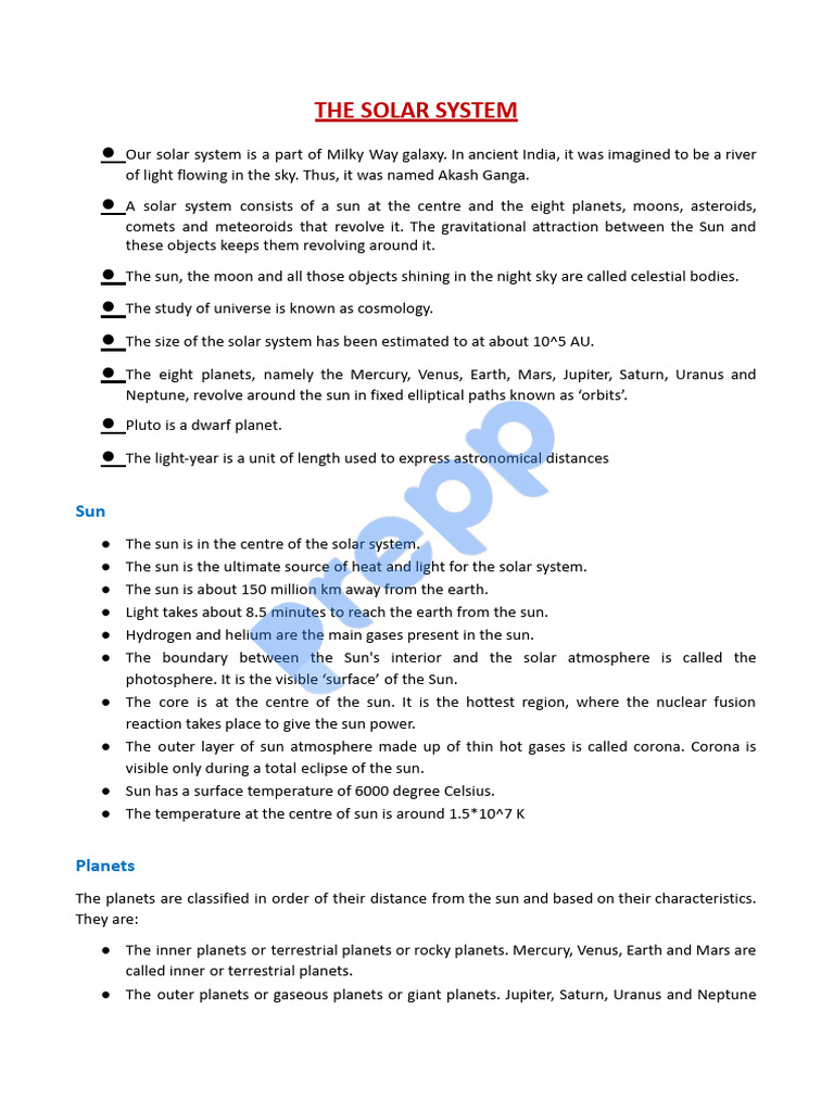 THE SOLAR SYSTEM | PDF | Planets | Solar System