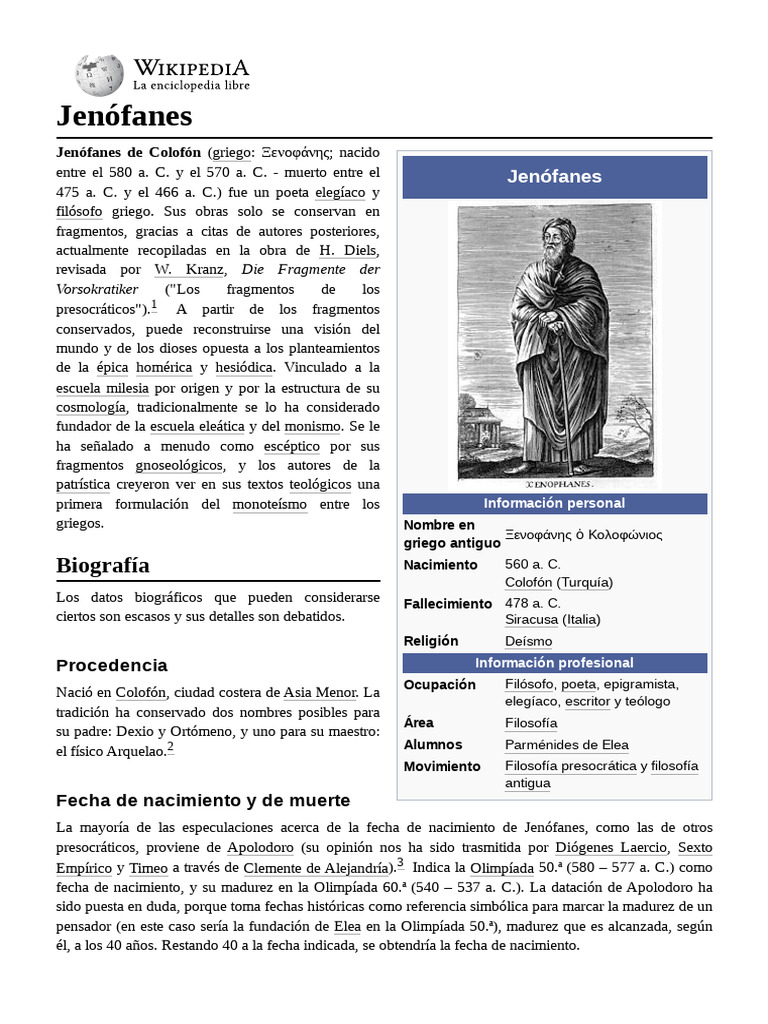 Jenófanes | PDF