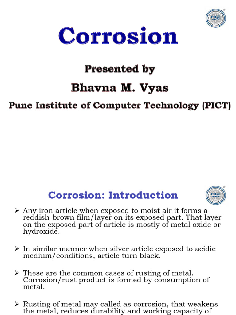 Unit 6 Corrosion | PDF | Corrosion | Electrochemistry