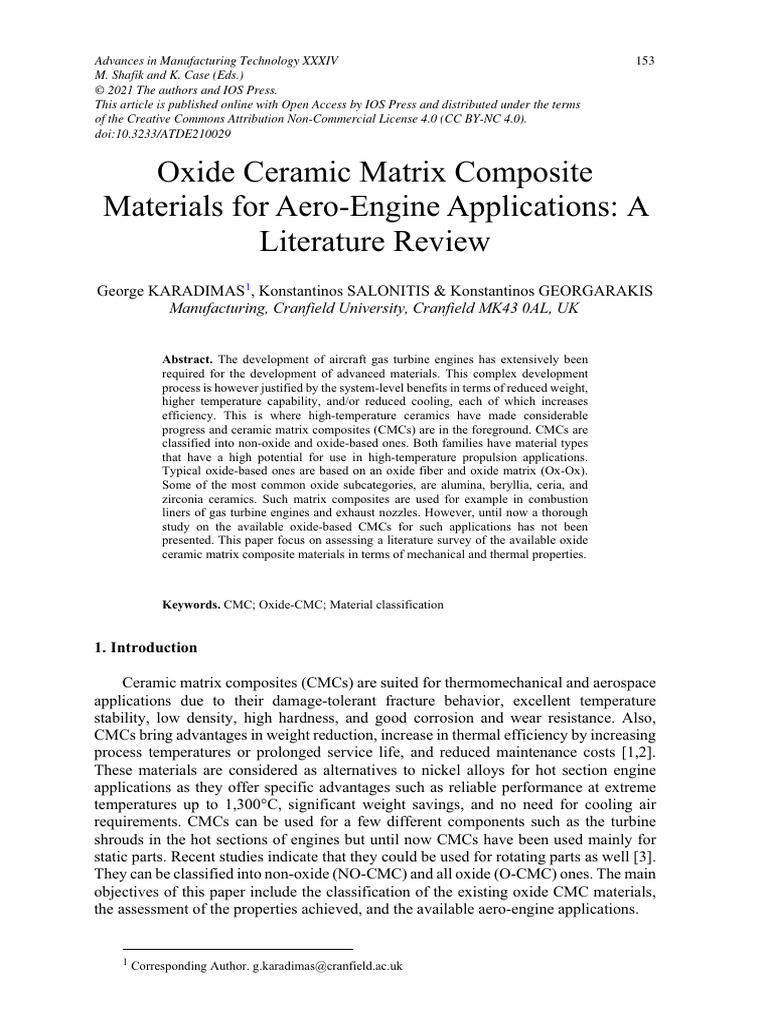 Aero-Engine Oxide CMC Review | PDF | Aluminium Oxide | Ceramics