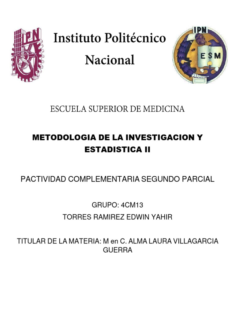 Actividad Complementaria Segundo Parcial 1 | PDF | Salud y bienestar