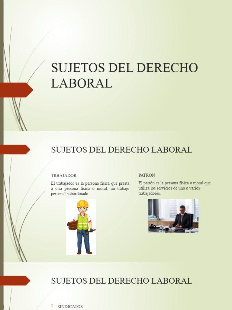 Sujetos Del Derecho Laboral | PDF