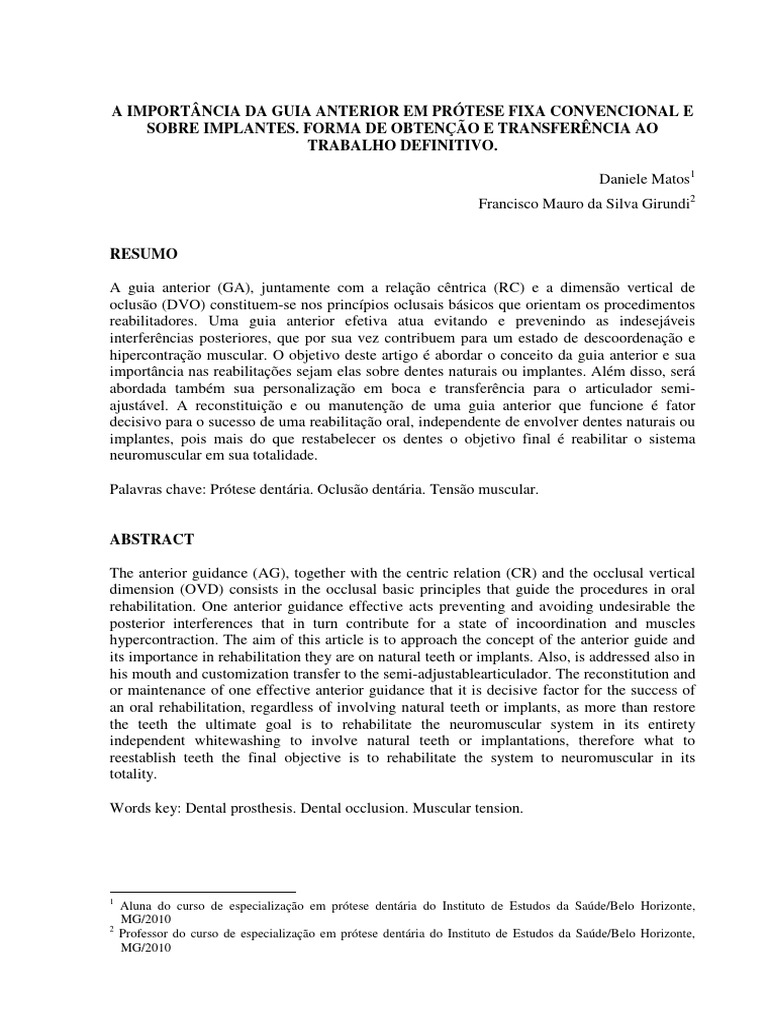 Artigo - Estudo Dirigido 18-11-21 | PDF | Dente humano | Boca