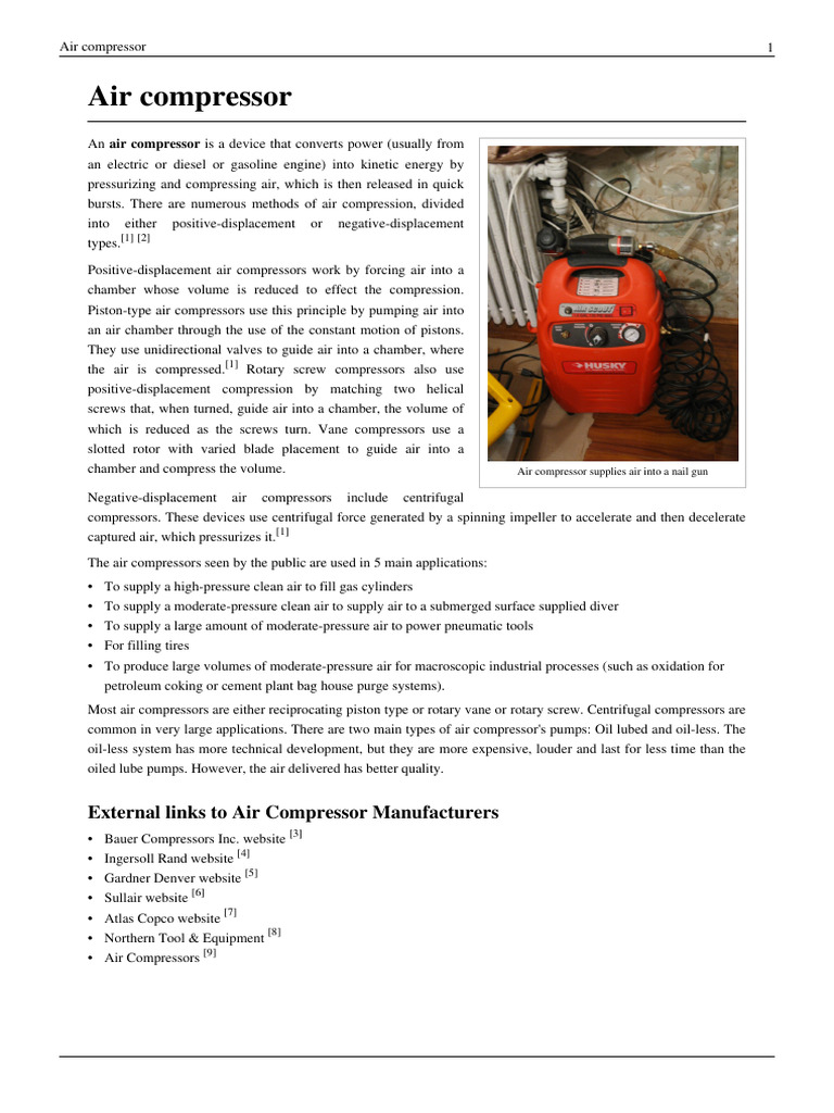 Air Compressor | PDF | Pump | Manufactured Goods