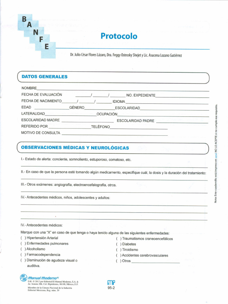 BANFE Protocolo | PDF