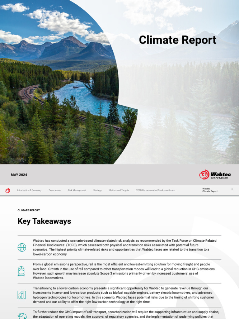 Wabtec 2024 Climate Report | PDF | Climate Change Mitigation | Low ...