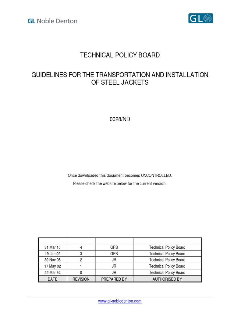 Steel Jacket Transport & Installation Guidelines | PDF | Crane (Machine ...