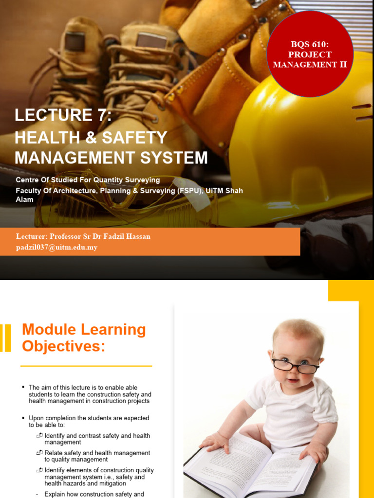 Lecture 7 Construction Safety Health Management Pdf Occupational