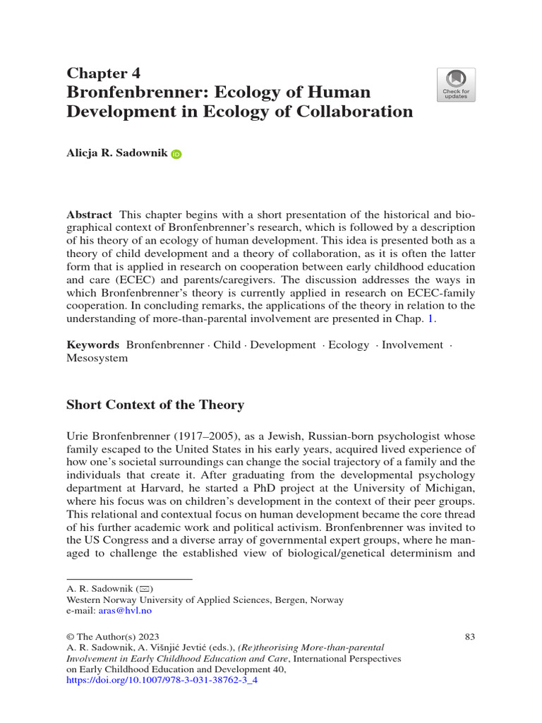 Bronfenbrenner Ecology of Human Development in Eco | Download Free PDF ...