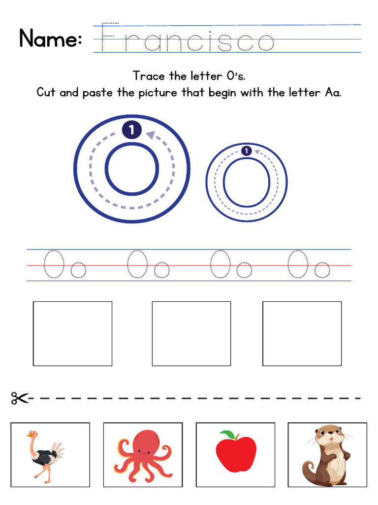 Colourful Simple Trace, Cut and Paste The Letter Aa Worksheet | PDF ...