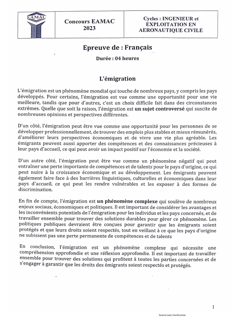 EAC 2023 Sujets | PDF