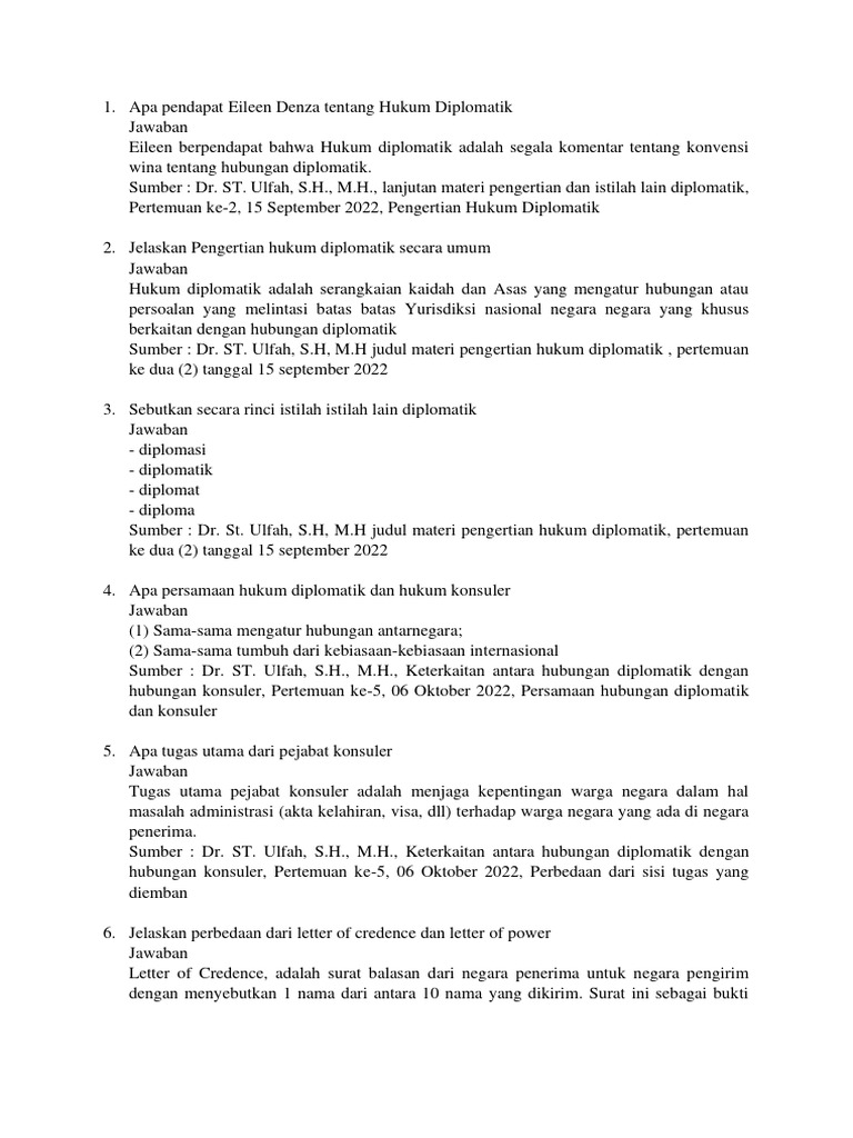 Hukum Diplomatik: Definisi dan Aspek Utama | PDF